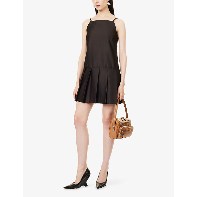 ACNE STUDIOS Pleated Satin Mini Dress